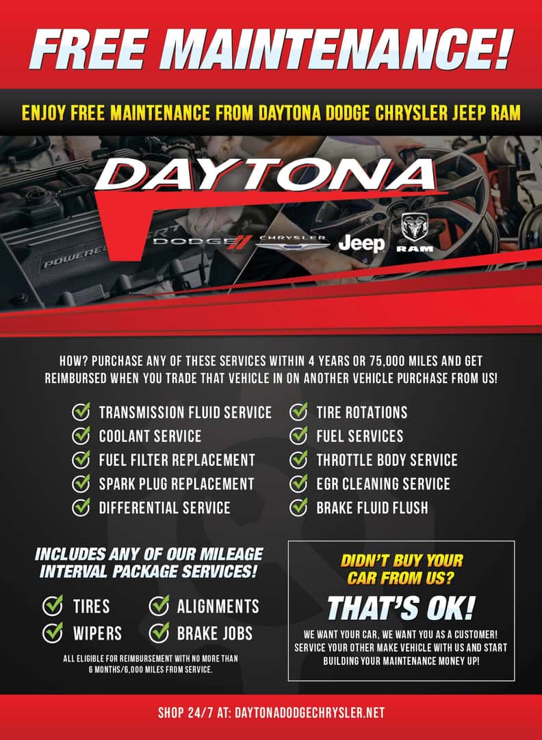 Free Maintenance | Daytona Dodge Chrysler Jeep RAM