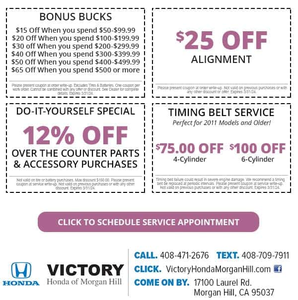 Auto Service Specials | Victory Honda of Morgan Hill near San Jose